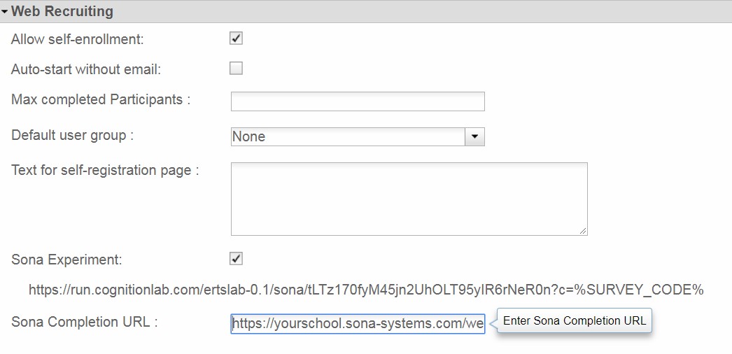 Cognition Lab Help Page · Sona Systems