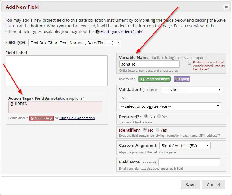 REDCap Help Page Sona Systems