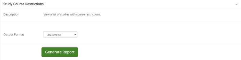 Generating Study Course Restrictions Reports · Sona Systems