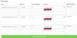 Creating Multiple Timeslots · Sona Systems