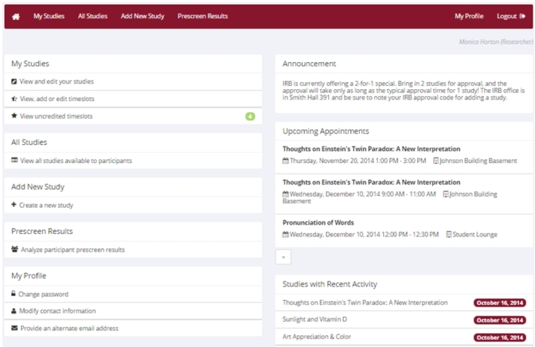 Logging In · Sona Systems