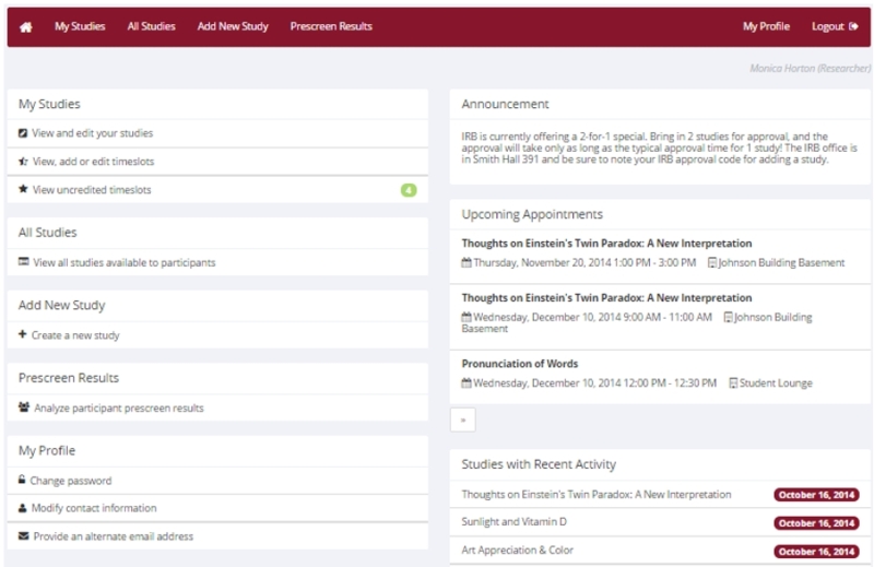 Logging In · Sona Systems