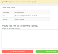 Manual Cancellation · Sona Systems