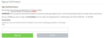 Manual Sign-Up · Sona Systems