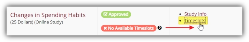 Status Check: A New Column for Study Status and Timeslot Availability · Sona Systems