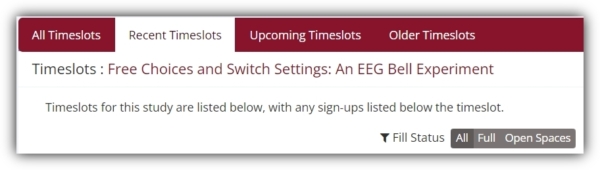 Sign-Up Deadlines and Timeslot Availability · Sona Systems