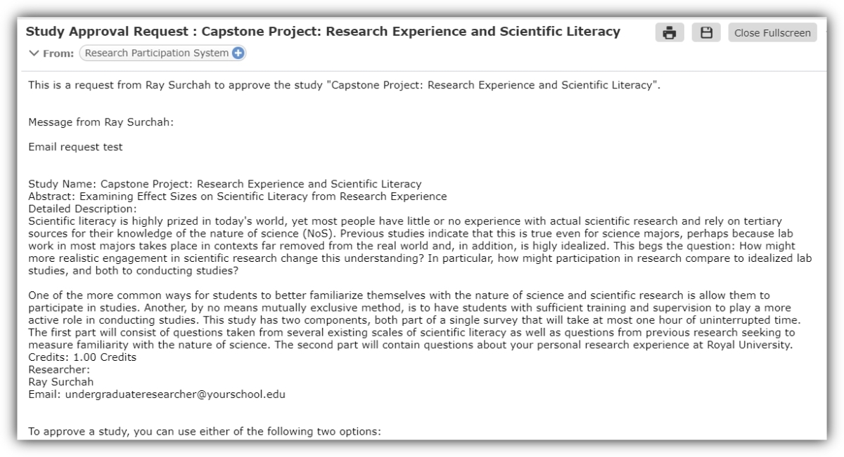 P.I. Privileges: Enable Principal Investigators to Approve Studies · Sona Systems